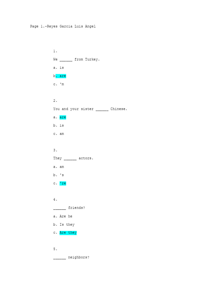 Unit 2 Quiz Grammar | PDF