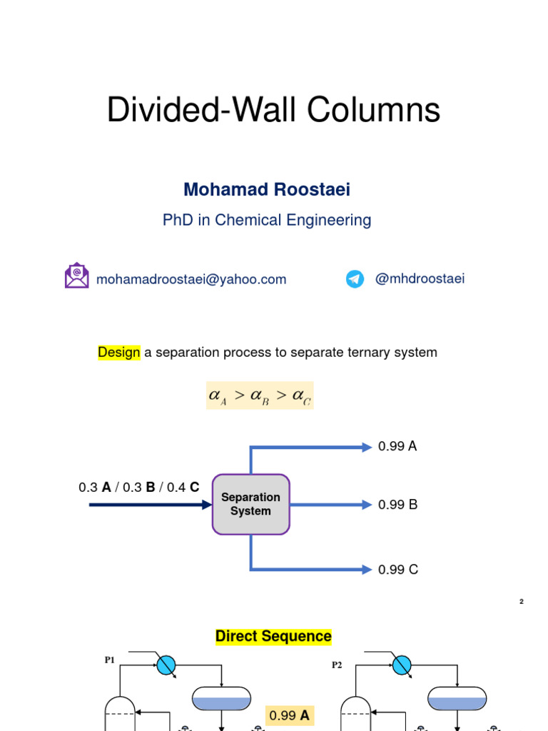 Divided-Wall Distillation Columns | PDF