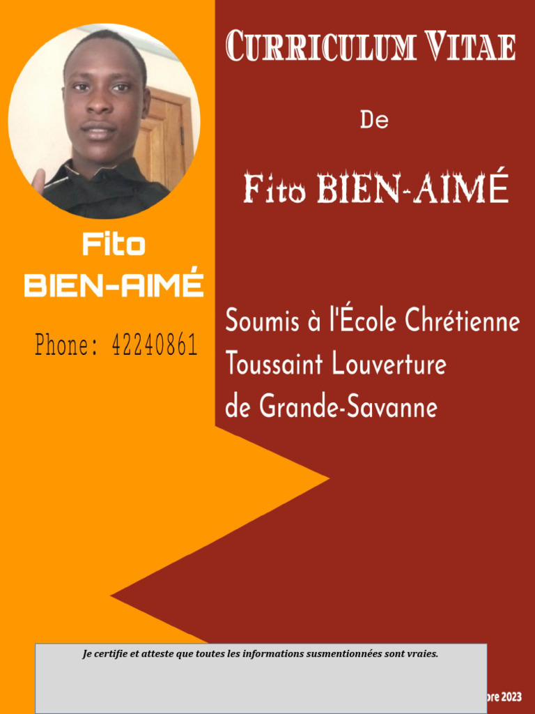 CV Fito Bien-Aimé | PDF