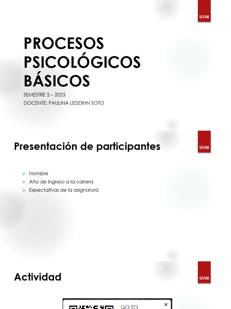 1_PROCESOS PSICOLÓGICOS BÁSICOS | PDF