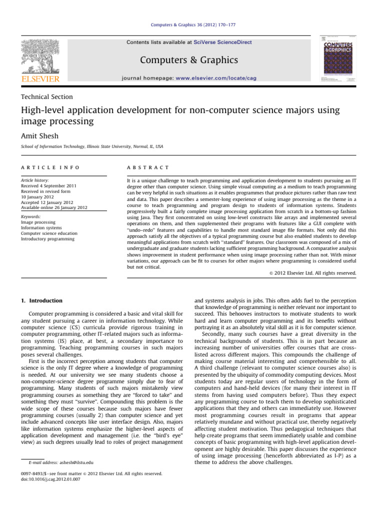 High-Level Application Development For Non-Computer Science Majors ... High-Level Application Development For Non-Computer Science Majors ...