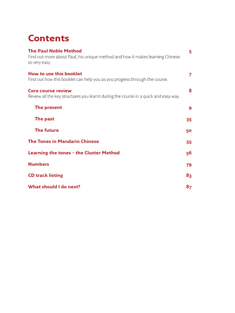 Learn Mandarin Chinese With Paul Noble Downloadable Review Booklet | PDF