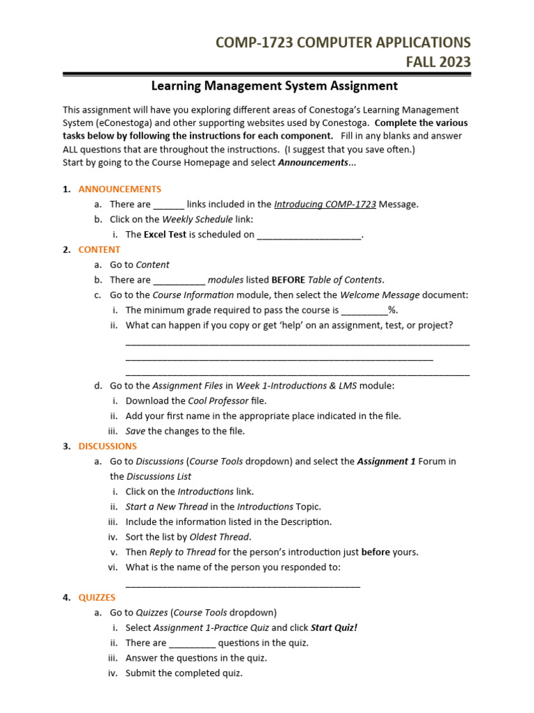 Assignment 1 - Learning Management System-V2 | PDF