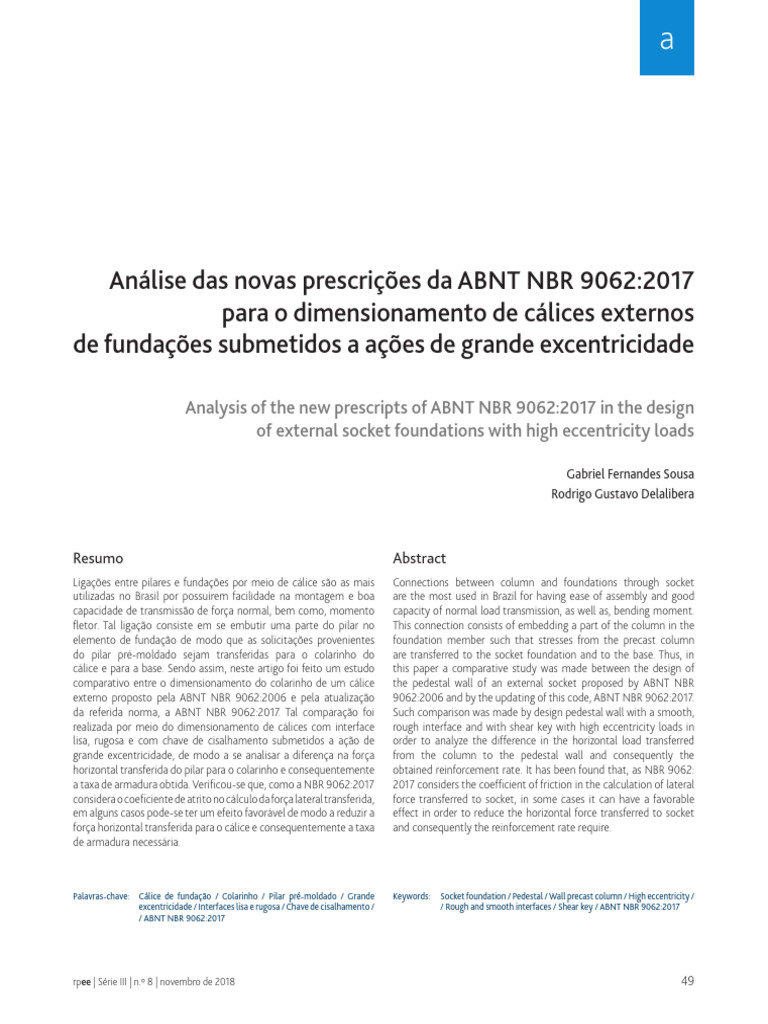 Análise NBR 9062-2017 - Cálices | PDF