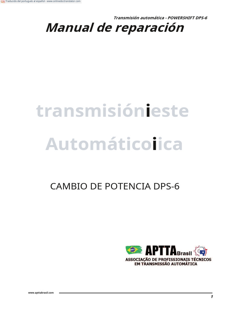 Powershift DPS6 EcoSport - TRADUCIDO | PDF | Embrague | Transmisión automática
