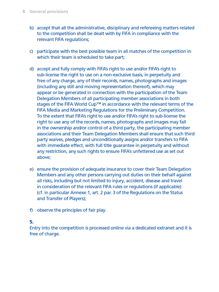 Fifa Regulation 10 | PDF