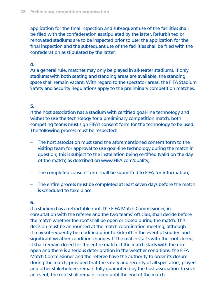 Stadium Regulations for FIFA Matches | PDF