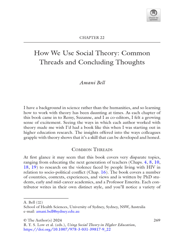 How We Use Social Theory Common Threads and Conclu | PDF | Theory | Critical Race Theory