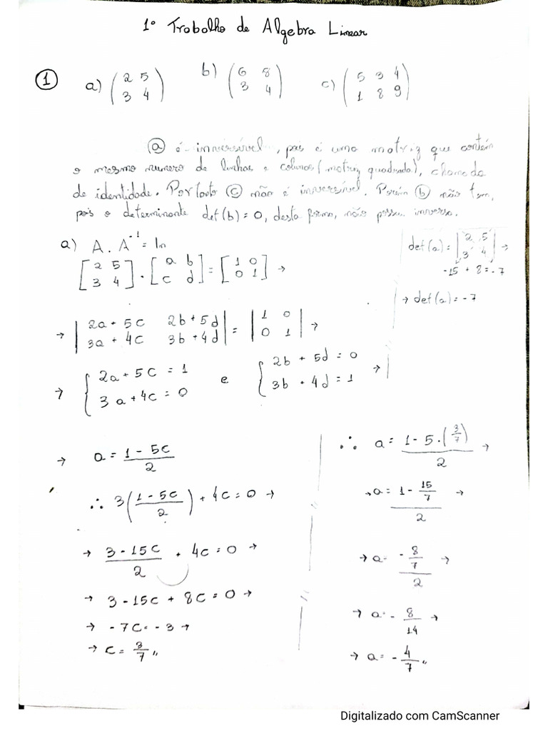 Álgebra Linear | PDF