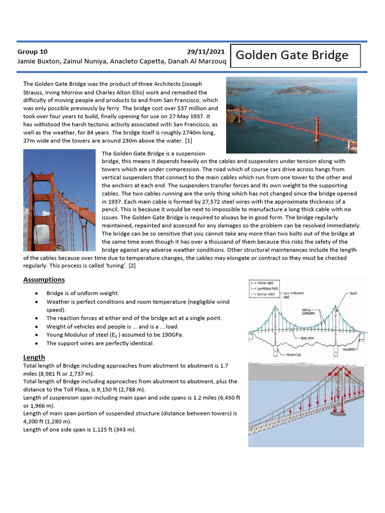 Golden Gate Bridge Analysis | PDF
