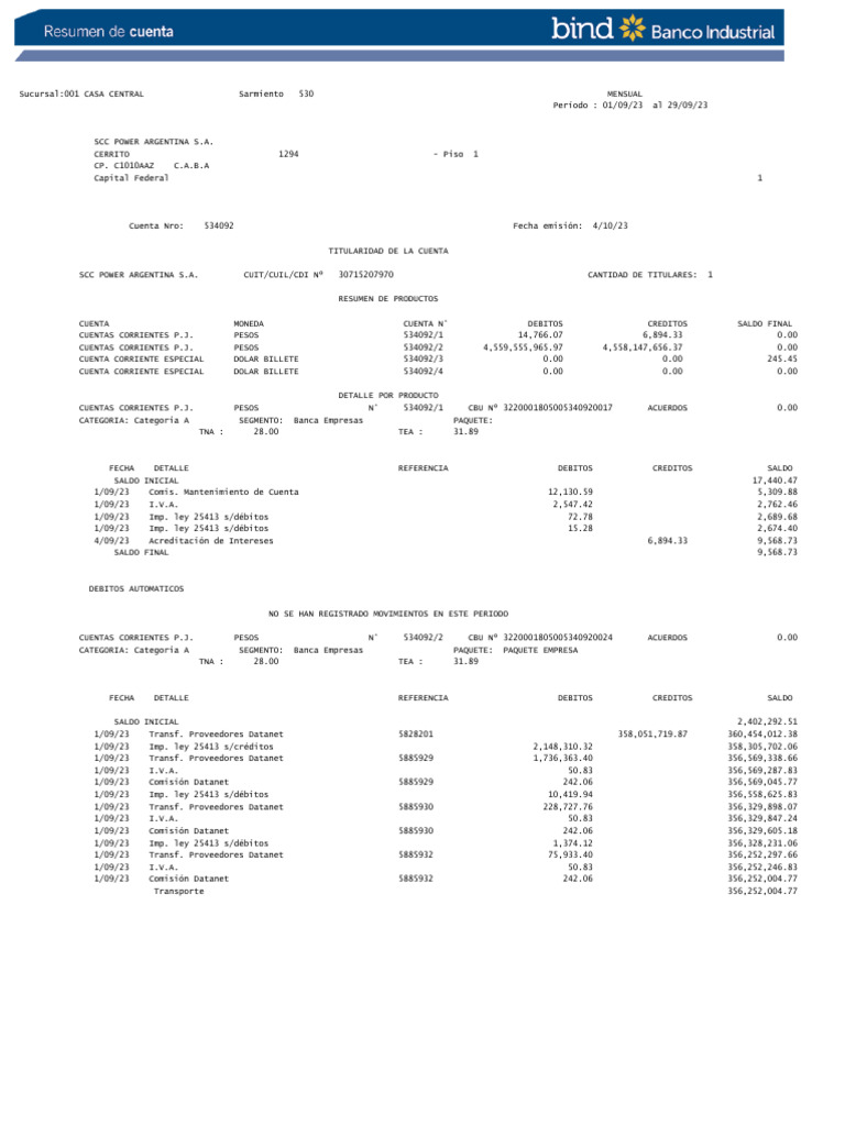 Cuentas Bantotal - 20230929 | PDF