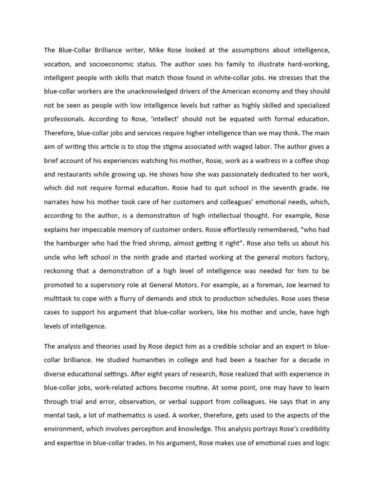 Blue-Collar Brilliance | PDF