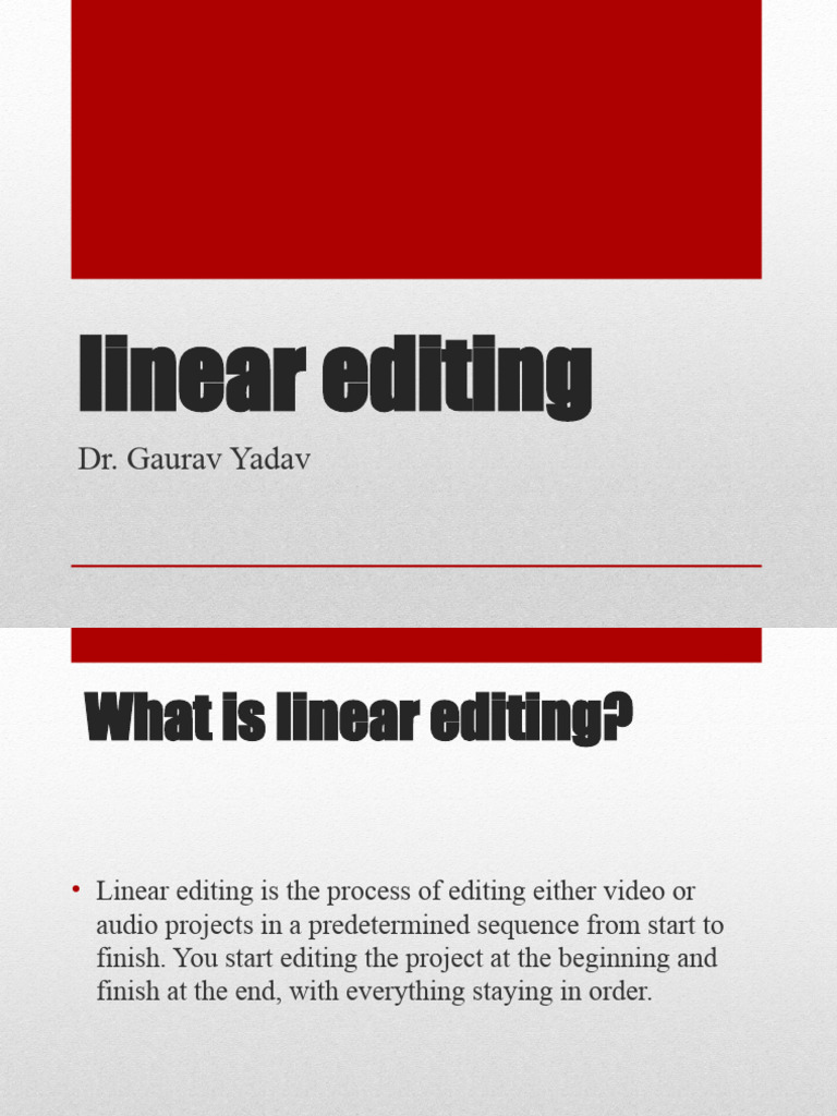 Linear Editing | PDF