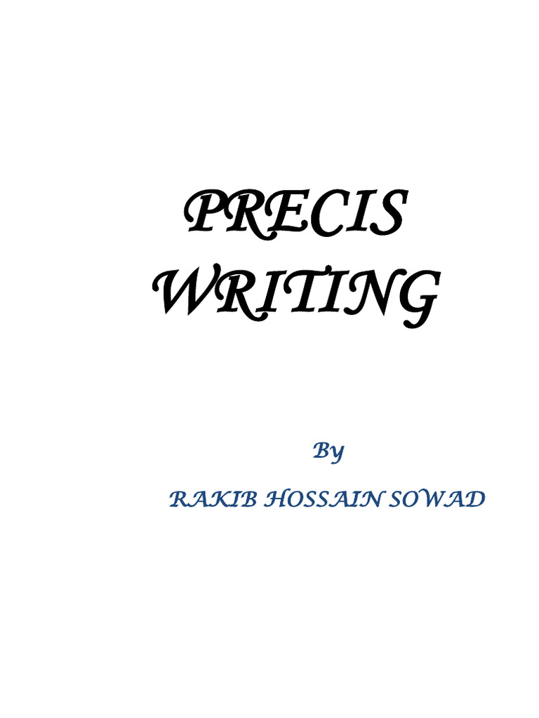 Precis Writing Sheet | PDF