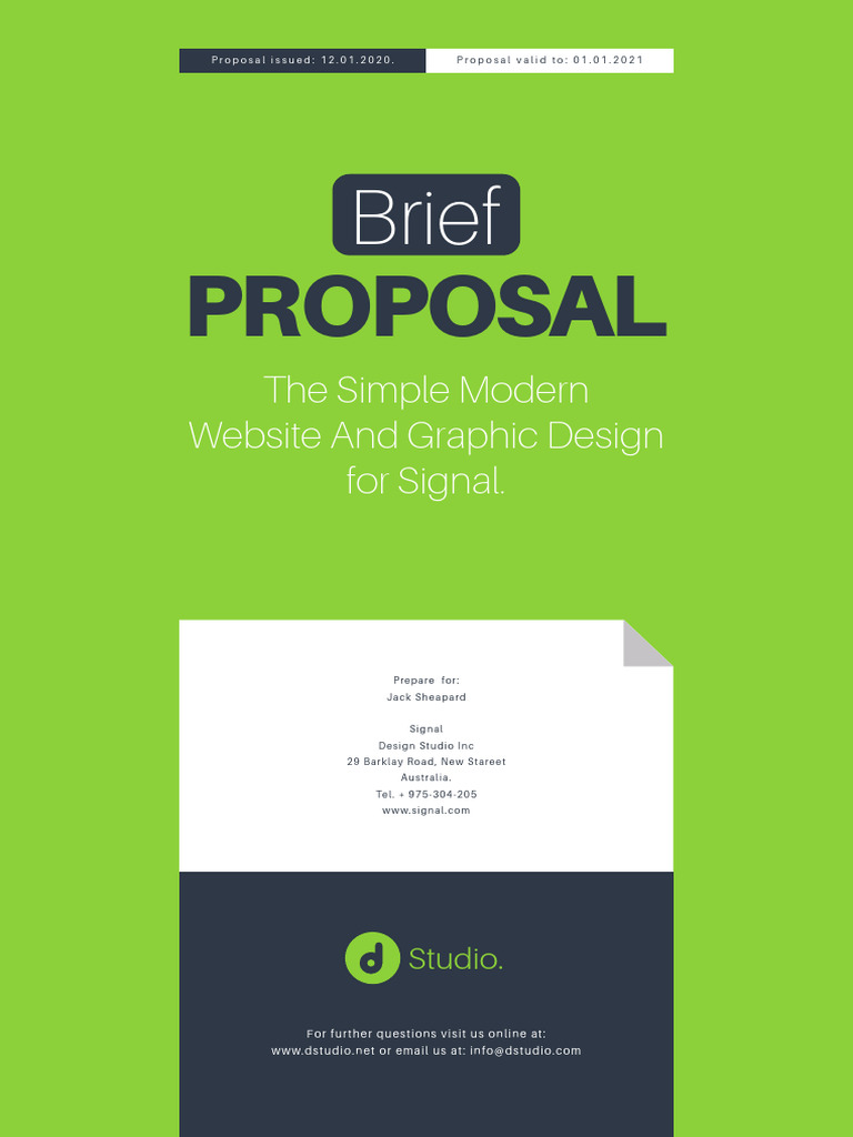 Brief Proposal Template - A4 International | PDF