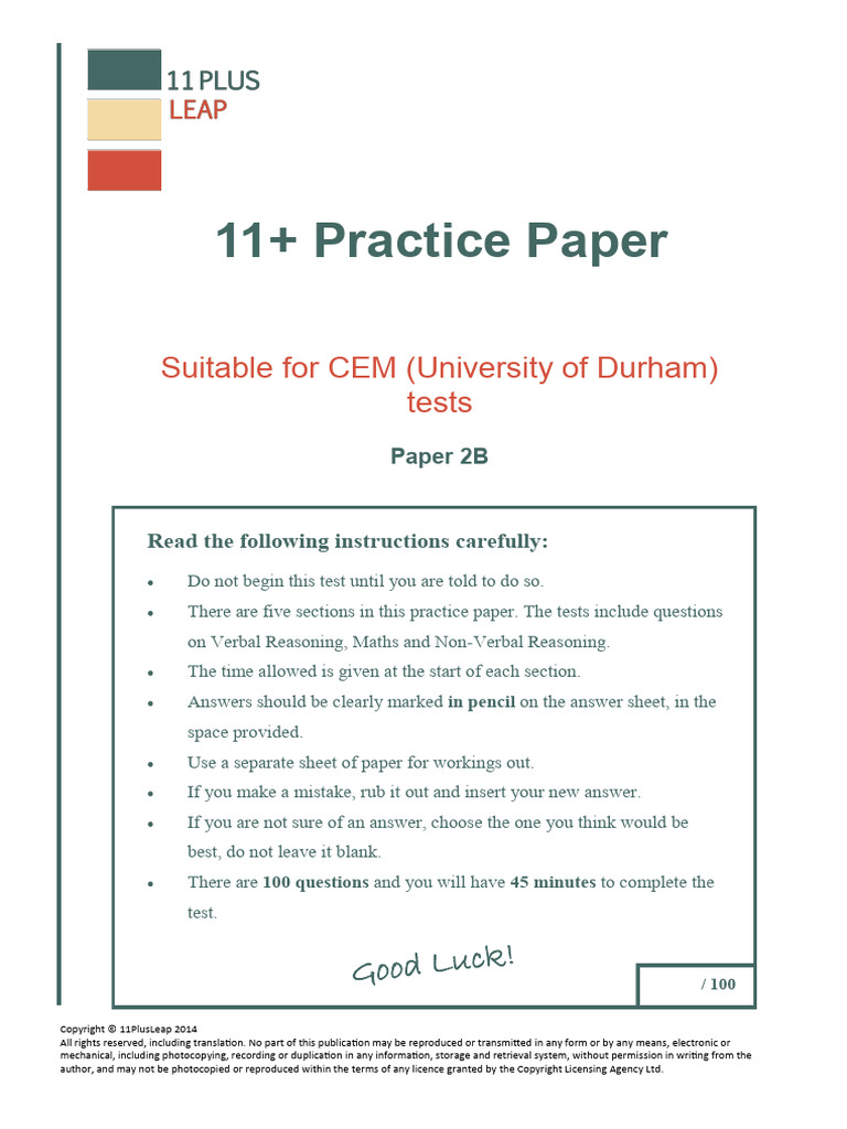 11 Plus Leap CEM2 B | PDF
