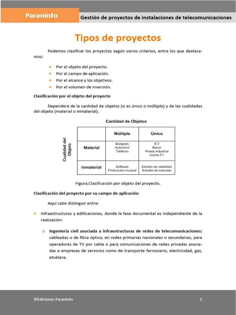 7 Tipos de Proyectos | PDF