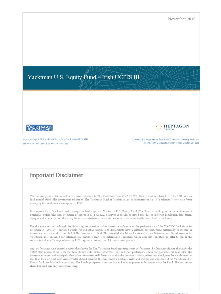 Yacktman U.S. Equity Fund Overview | PDF | Finance & Money Management