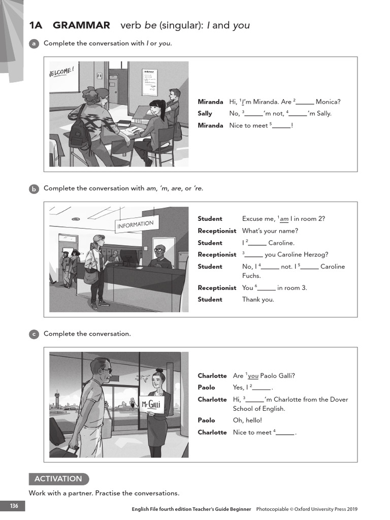 Unit 1A-1B Grammar Worksheets | PDF