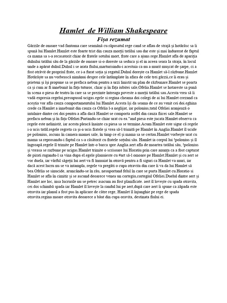 Hamlet de William Shakespeare | PDF
