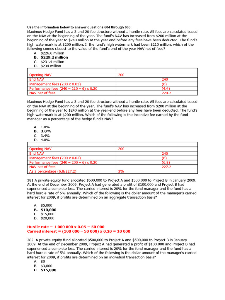 Class Examples and Memo | PDF | Carried Interest | Financial Markets