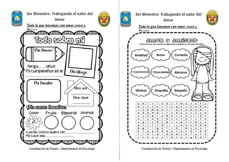 Ficha El Valor Del Amor Prof. Anakelly | PDF