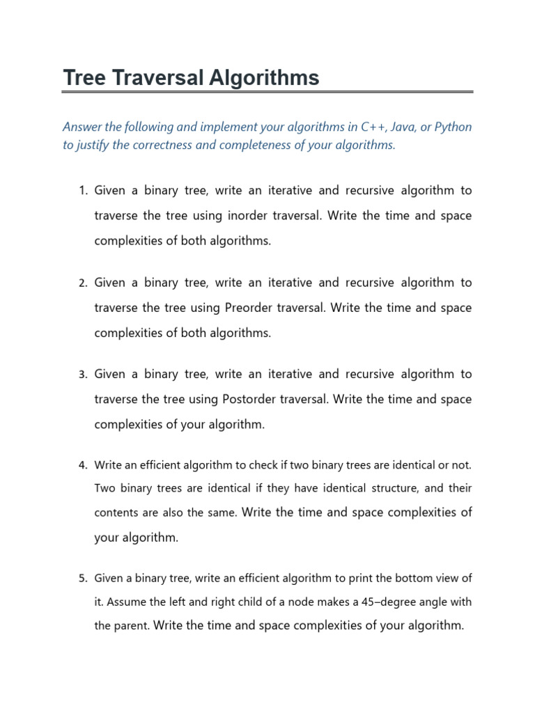 Test - Tree-Traversal-Algorithms | PDF