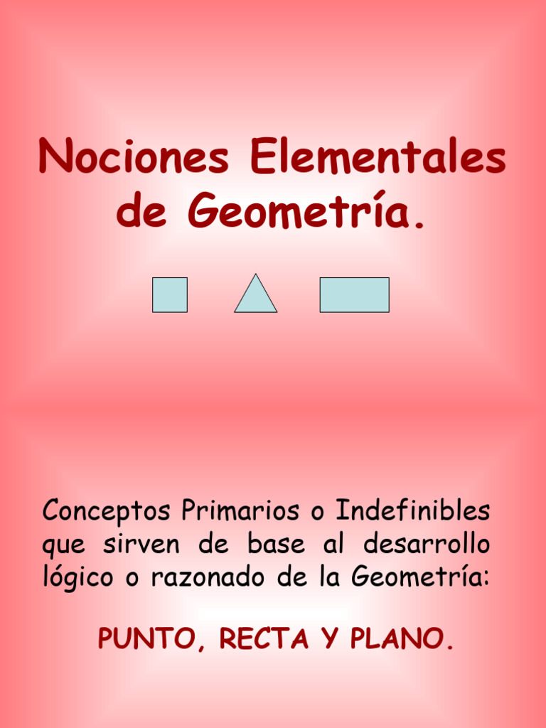 Nociones Elementales de Geometría | PDF