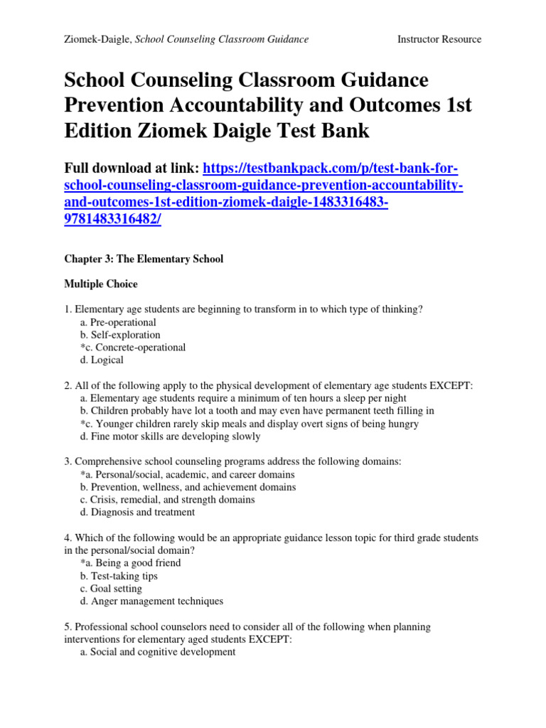 School Counseling Classroom Guidance Prevention Accountability and ...