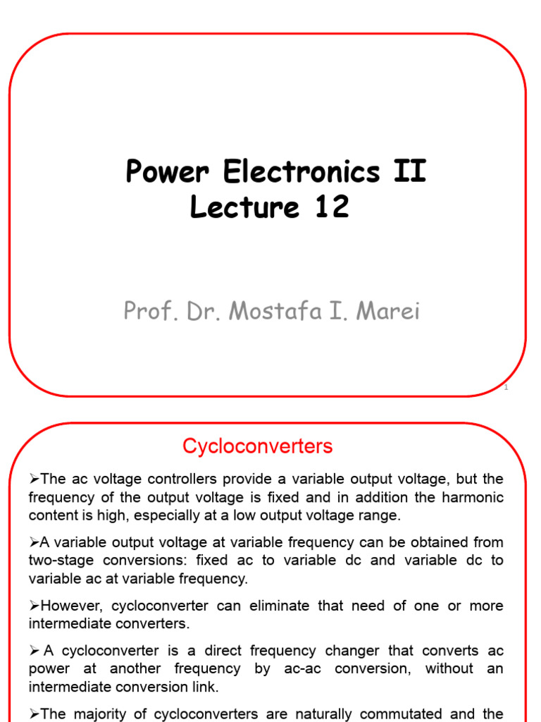 12 Cycloconverters | PDF | Rectifier | Alternating Current