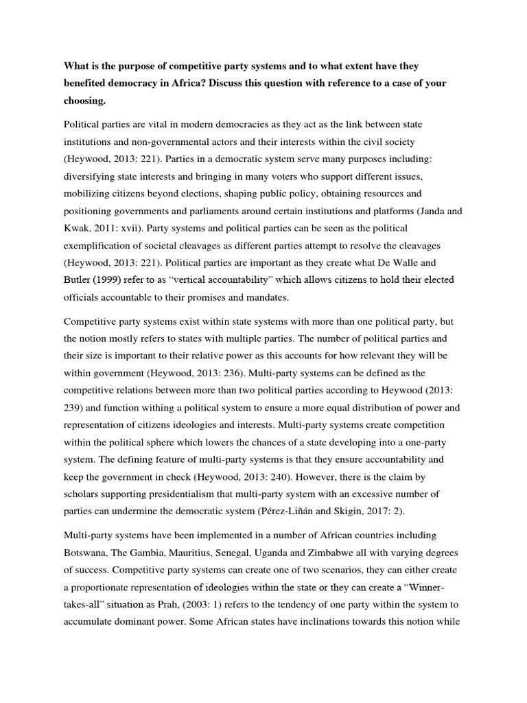 Competitive Party Systems | PDF