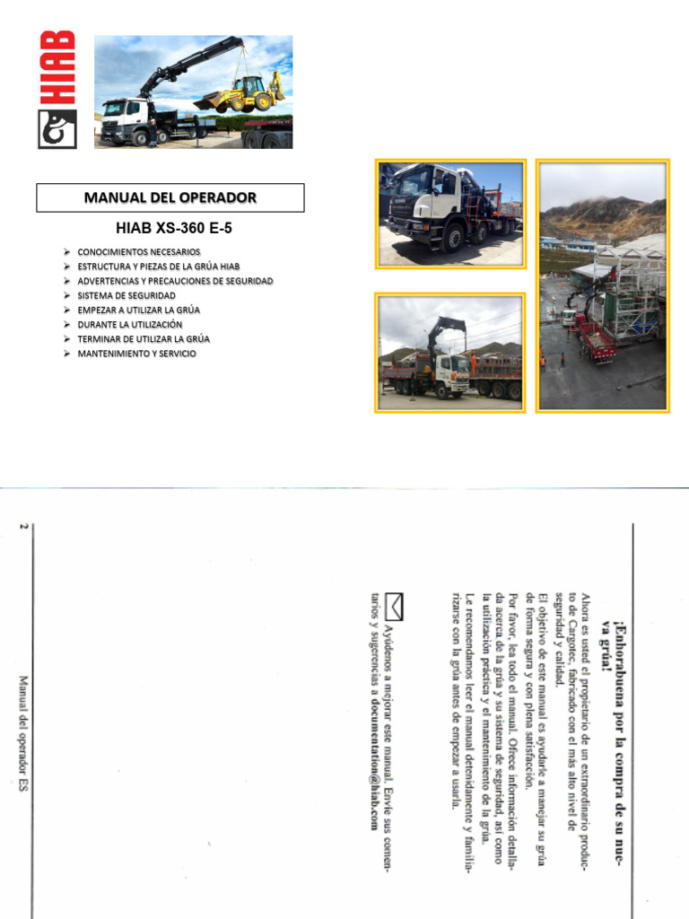 Manual de Operacion - Hiab-360 E5 | PDF