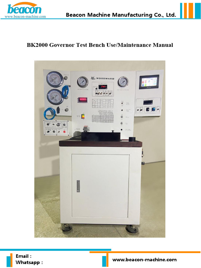BK2000 Governor Test Bench UseMaintenance Manual | PDF