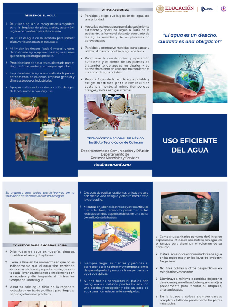 Contaminacion Del Agua Triptico Ejemplos De Curriculum