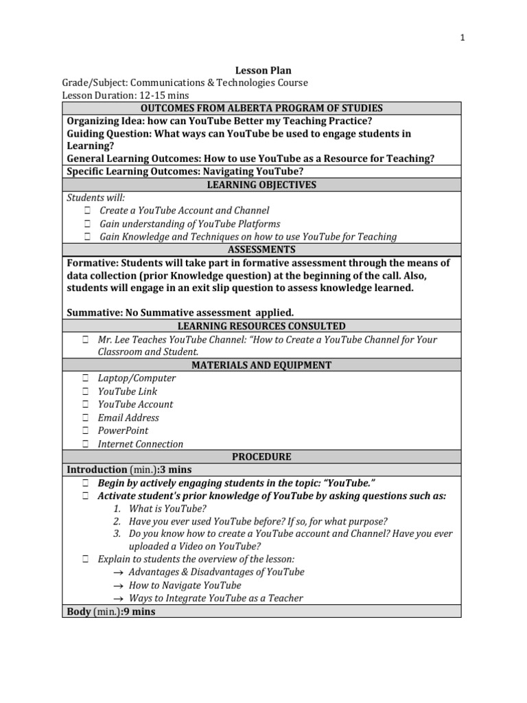 The Final Lesson Plan For Micro Teach Lesson-2 | PDF