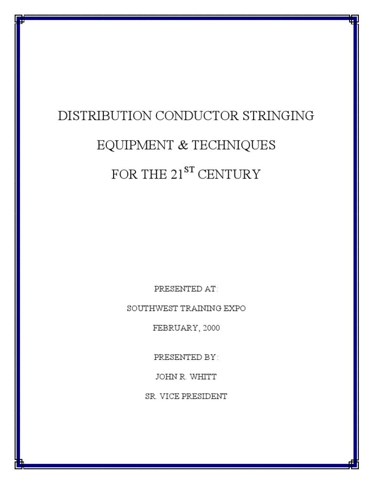 Distribution Conductor Stringing | PDF | Brake | Tension (Physics)
