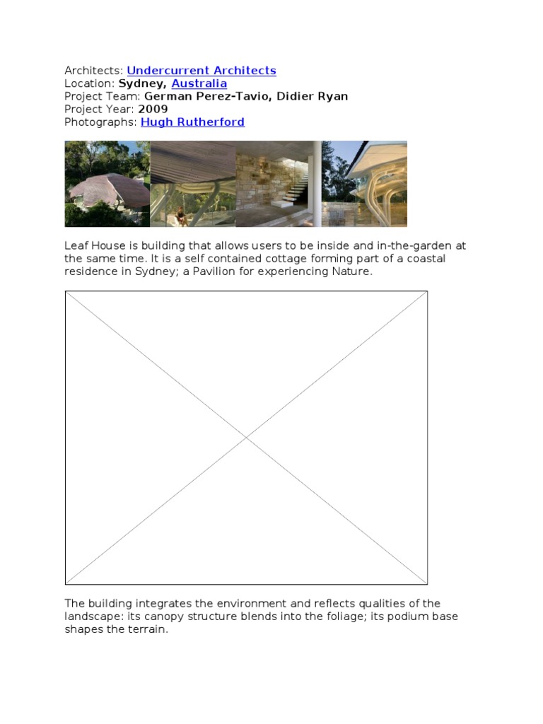 Leaf House: Nature-Integrated Design | PDF | Science & Mathematics