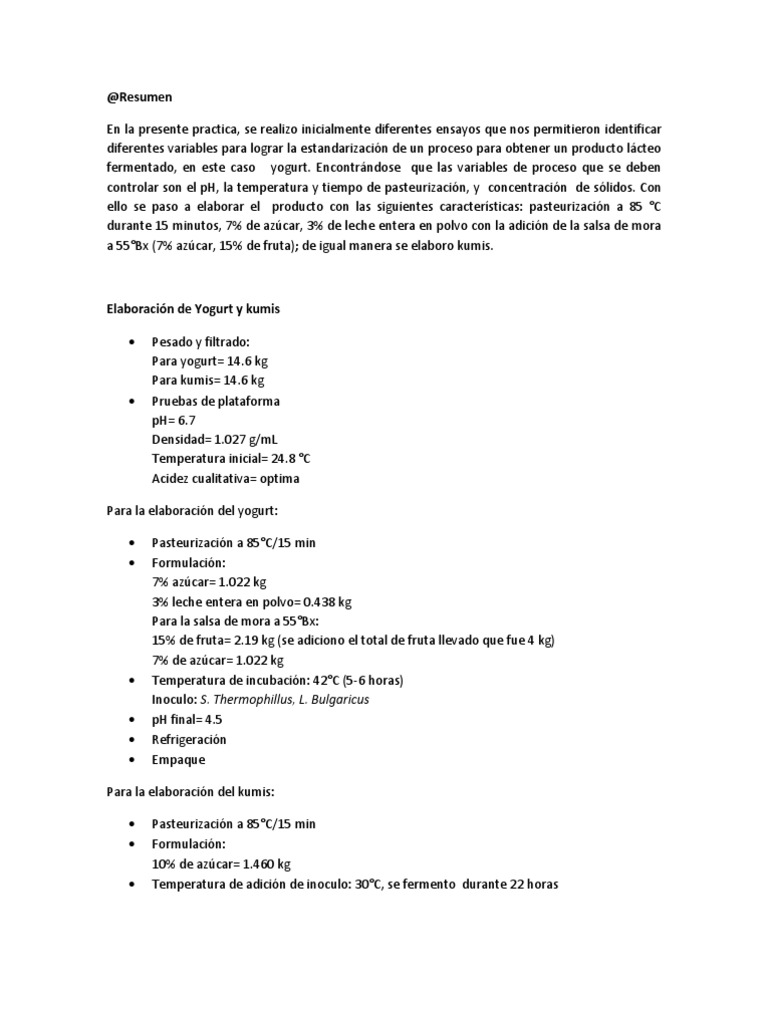 Lab Yogurt | PDF | Yogur | Leche
