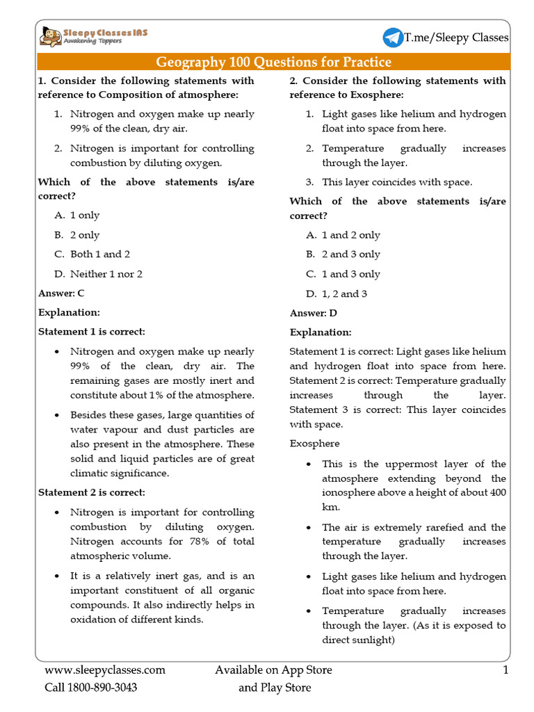 MCQ | PDF | Atmosphere Of Earth | Earth
