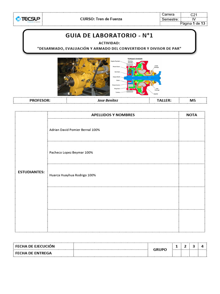 Guía De Taller 1 Convertidor De Par Pdf