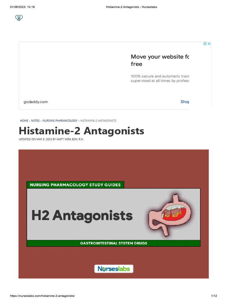 Histamine-2 Antagonists - Nurseslabs | PDF