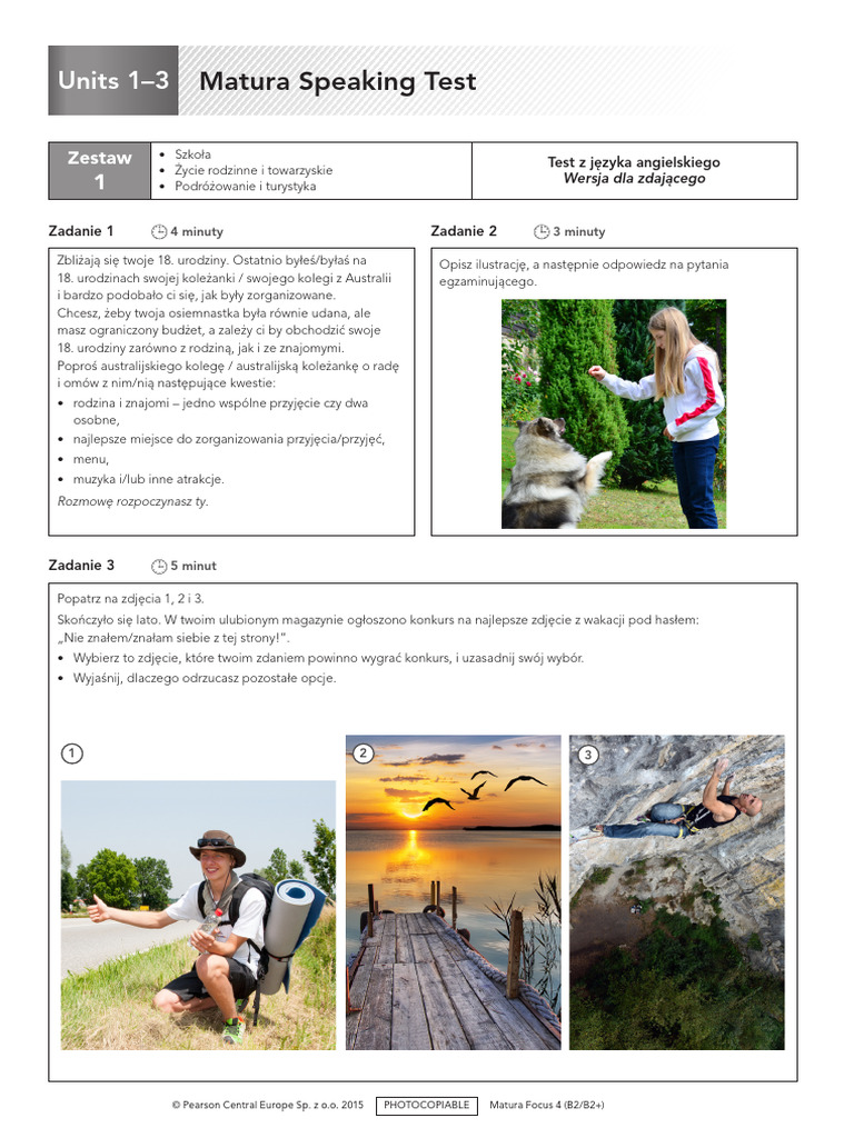 Speaking Test 1 Units 1-3 For Student | PDF