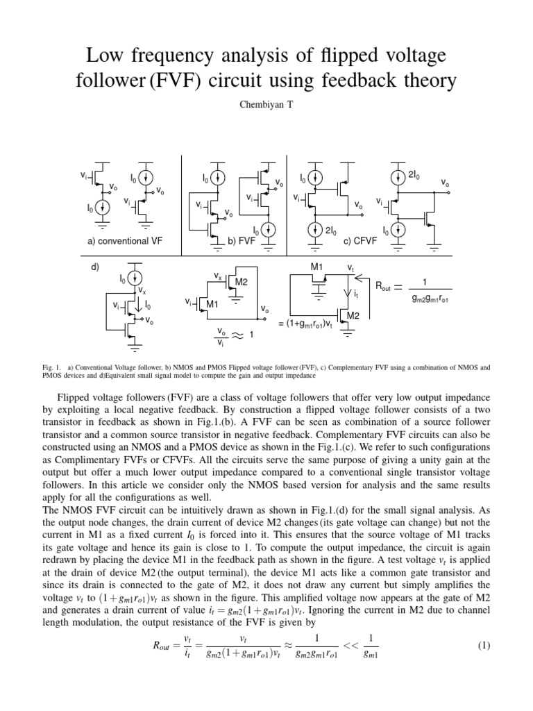 Low-Frequency Analysis of FVF Circuit | PDF