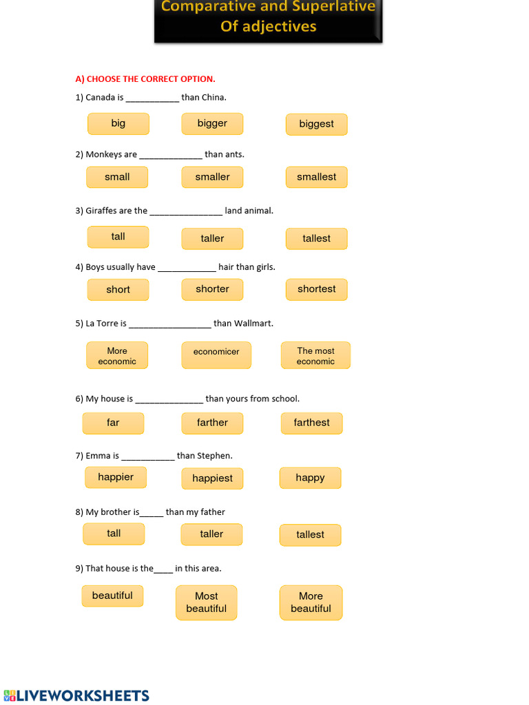 Comparative and Superlative of Adjectives | PDF
