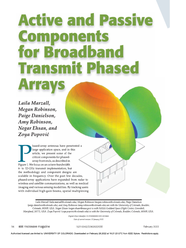 2022 - Active and Passive Components For Broadband Transmit Phased ...