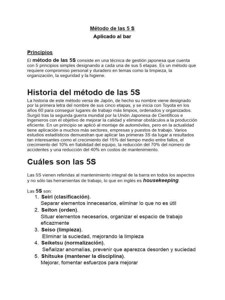 Método de Las 5 S | PDF | Business | Economias