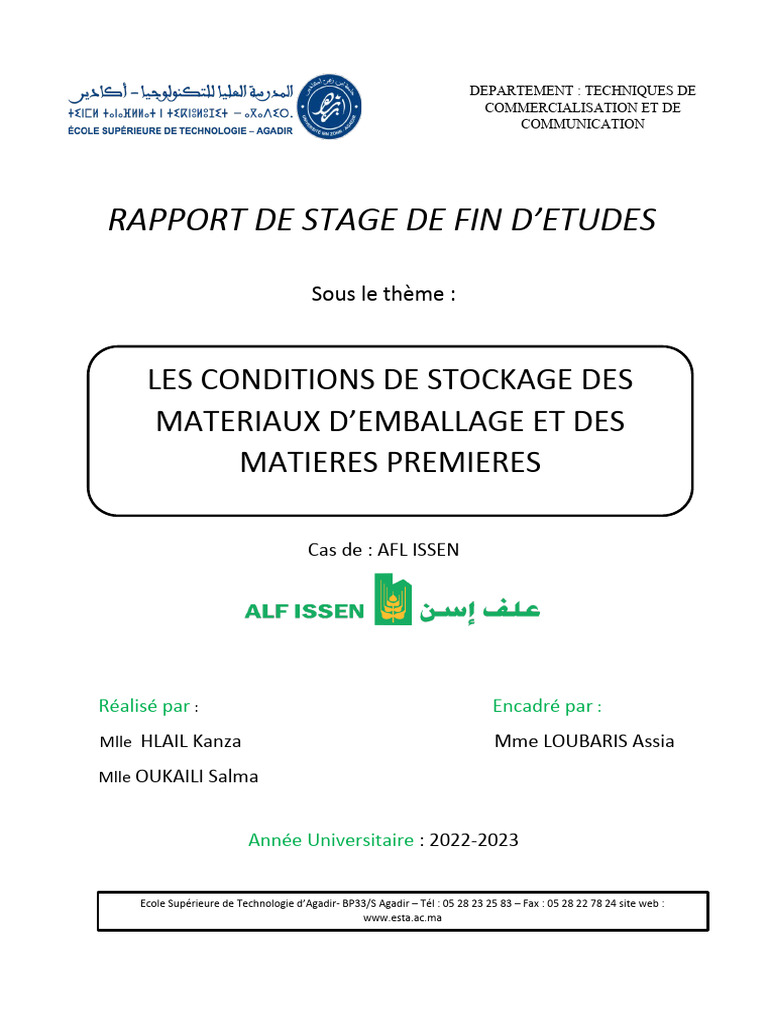 Gestion des Stocks chez AFL ISSEN | PDF | Inventaire | Comptabilité