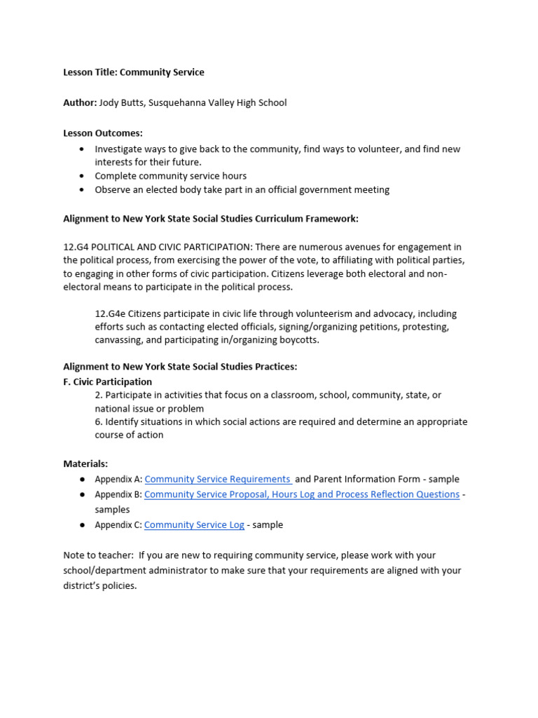 Community Service Project Guidelines | PDF | Career & Growth
