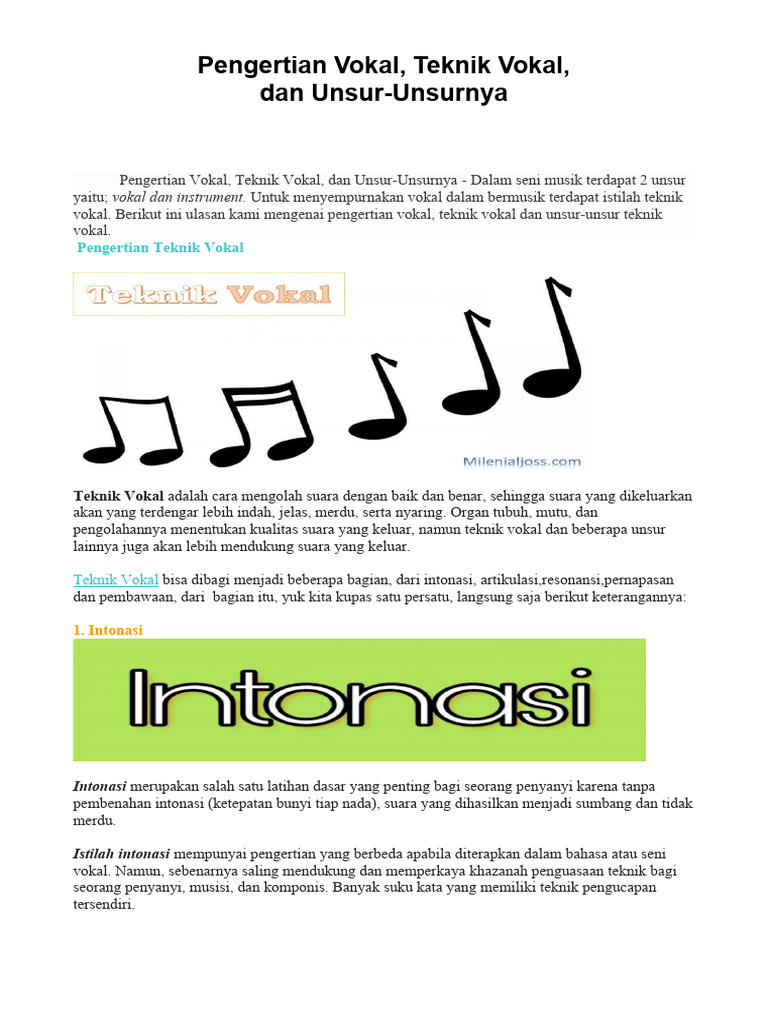 Teknik Vokal | PDF