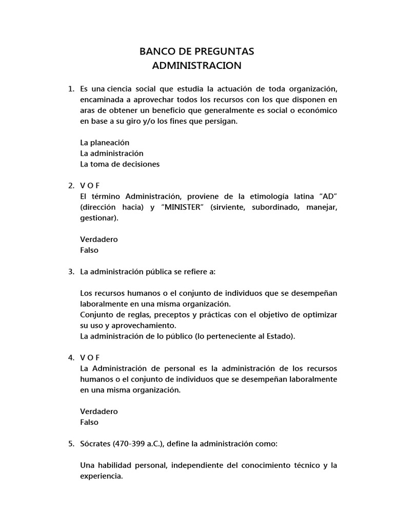 Banco de Preguntas | PDF